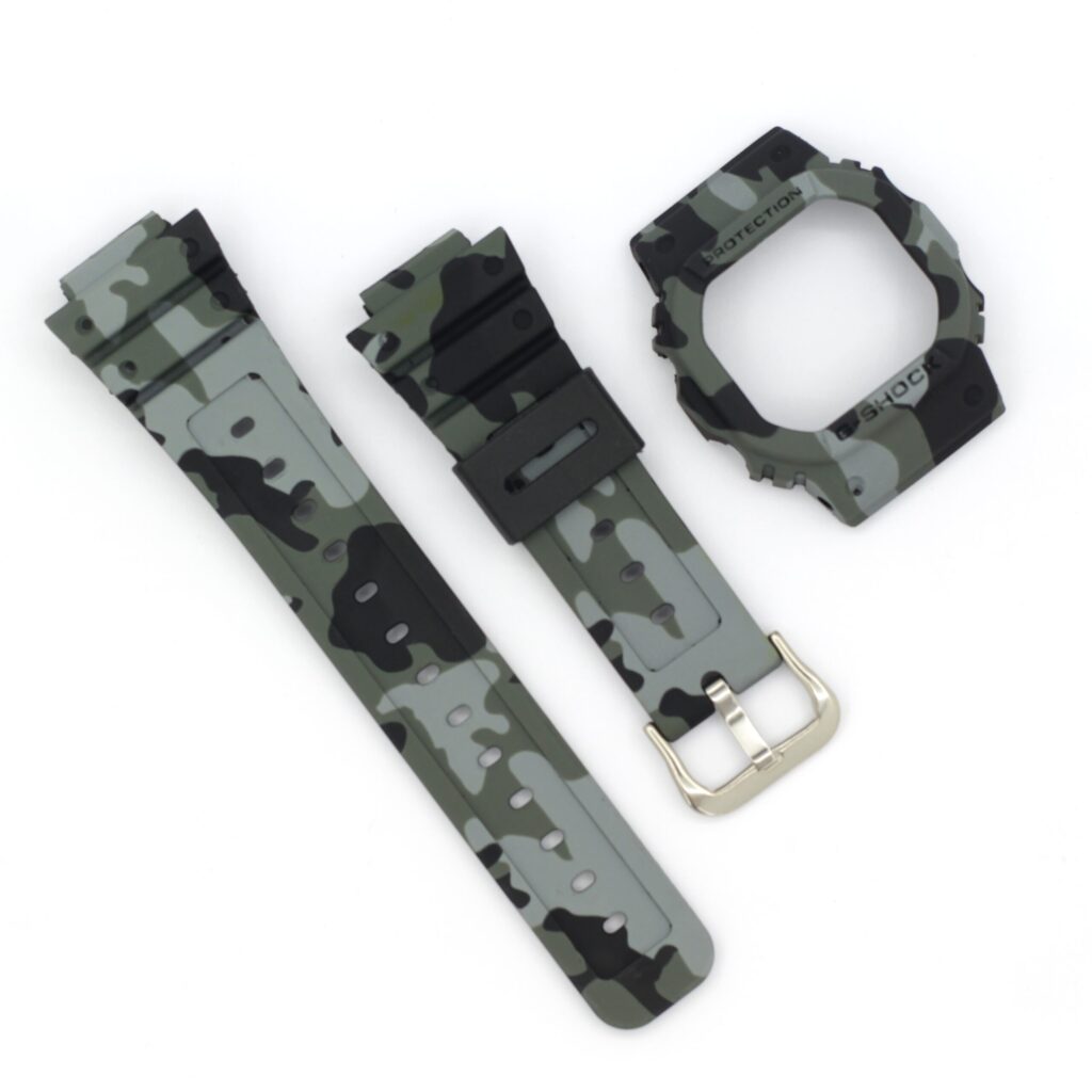 Casio G-Shock DW-5600 Watch Strap with Bazel (Army Grey) - invellastraps