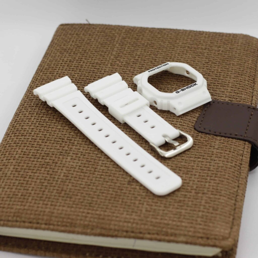 Casio G-Shock DW-5600 Watch Strap with Bazel (White) - invellastraps